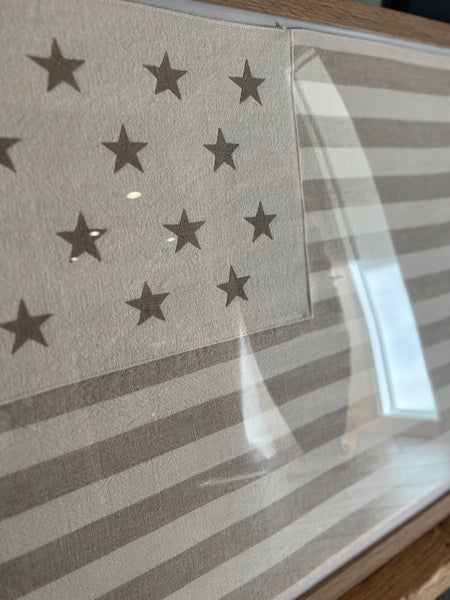 Made to Order Framed Vintage Neutral Striped Flag | Bird + Belle